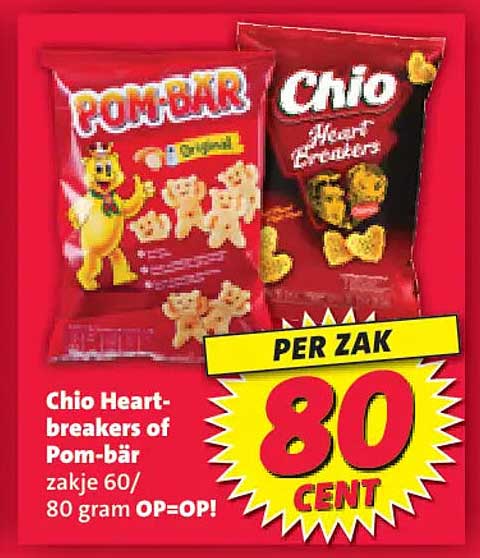 Chio Heartbreakers Of Pom-Bär Zakje 60/80 Gram Op=Op! Aanbieding bij ...