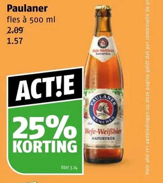 Paulaner Fles À 500 Ml Aanbieding bij Poiesz - FolderFeest.nl