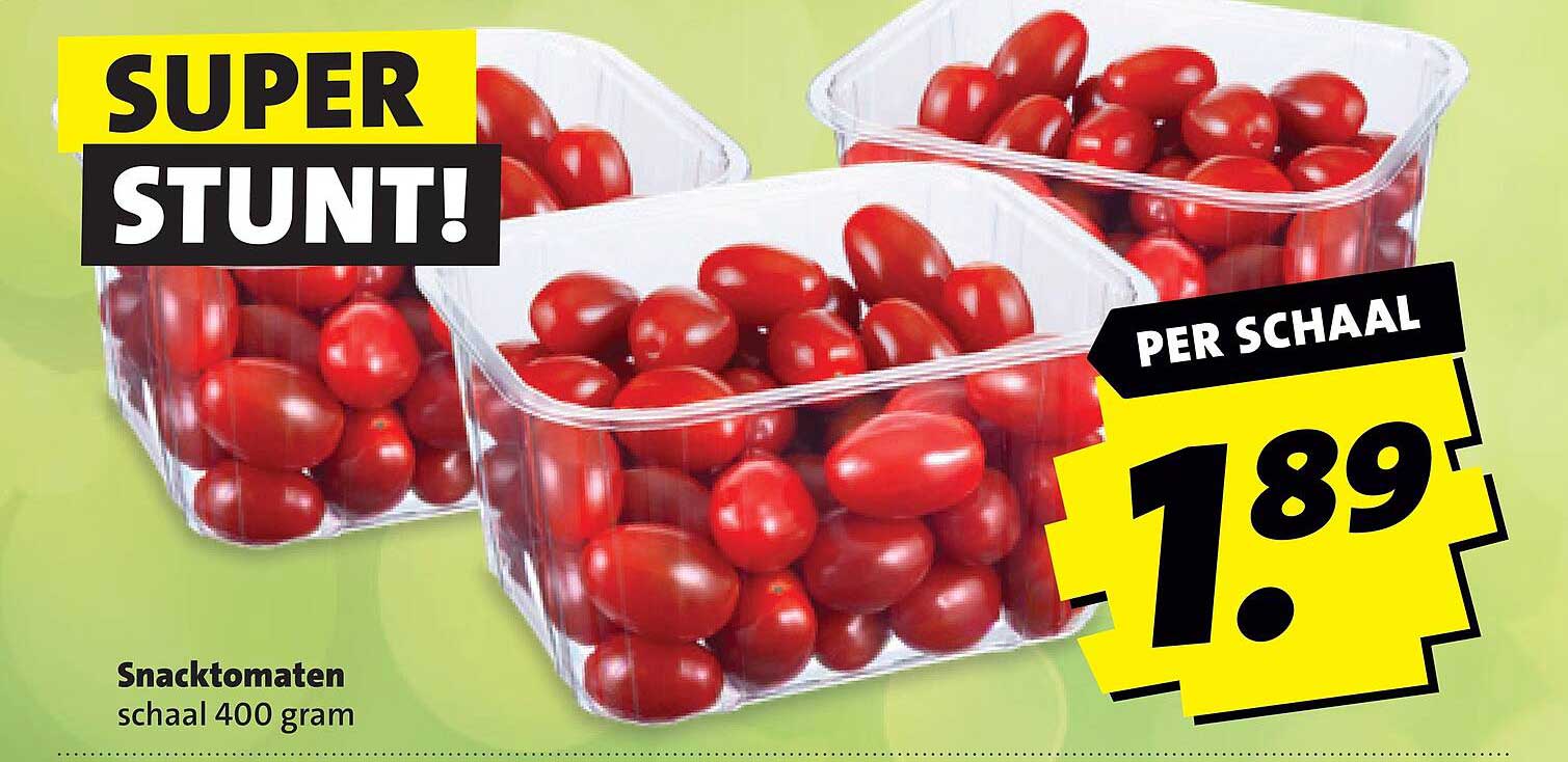 Snacktomaten Schaal 400 Gram Aanbieding bij Boni - FolderFeest.nl