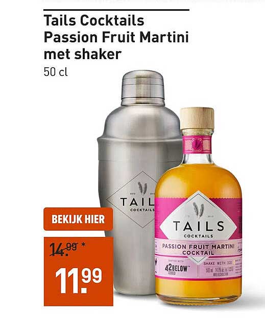Tails Cocktails Passion Fruit Martini Met Shaker Aanbieding bij Gall ...