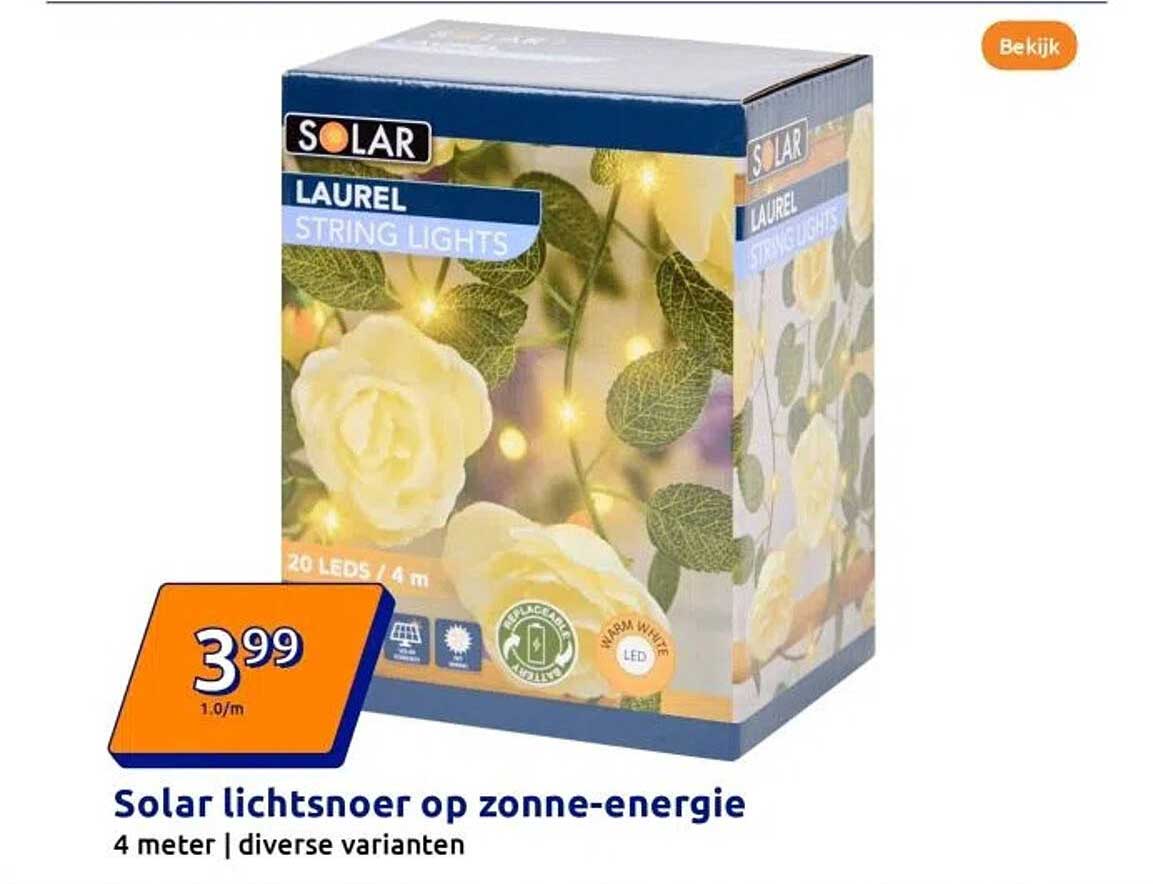 Solar Lichtsnoer Op Zonne-Energie aanbieding bij Action