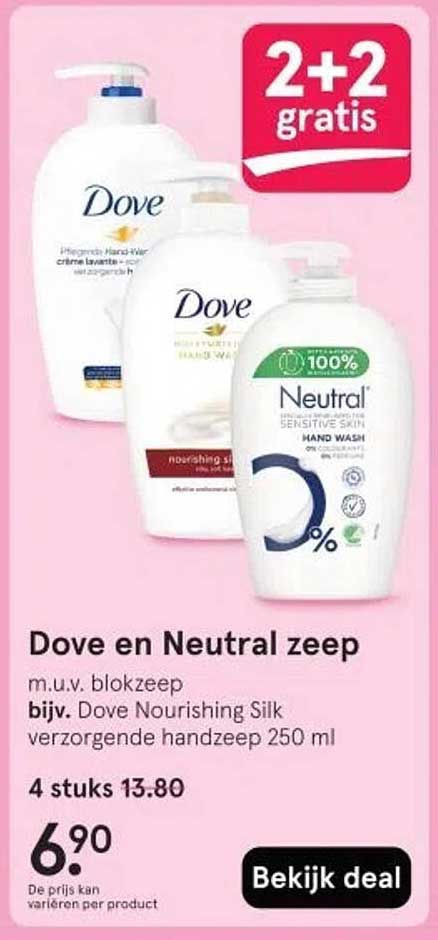 Dove En Neutral Zeep Aanbieding bij Etos - FolderFeest.nl