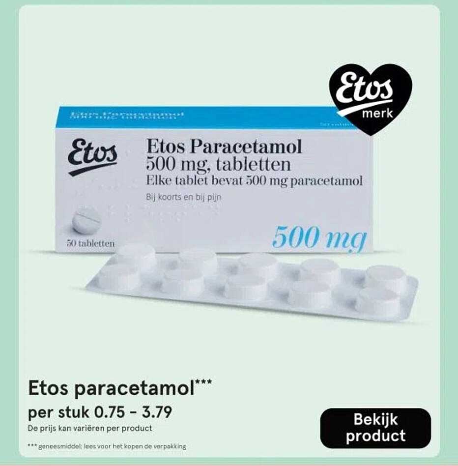 Etos Paracetamol*** Aanbieding bij Etos - FolderFeest.nl