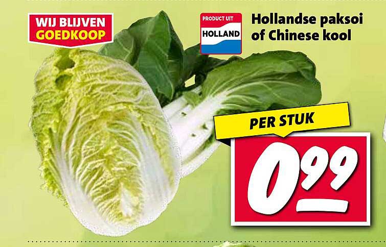 Hollandse Paksoi Of Chinese Kool Aanbieding bij Nettorama - FolderFeest.nl