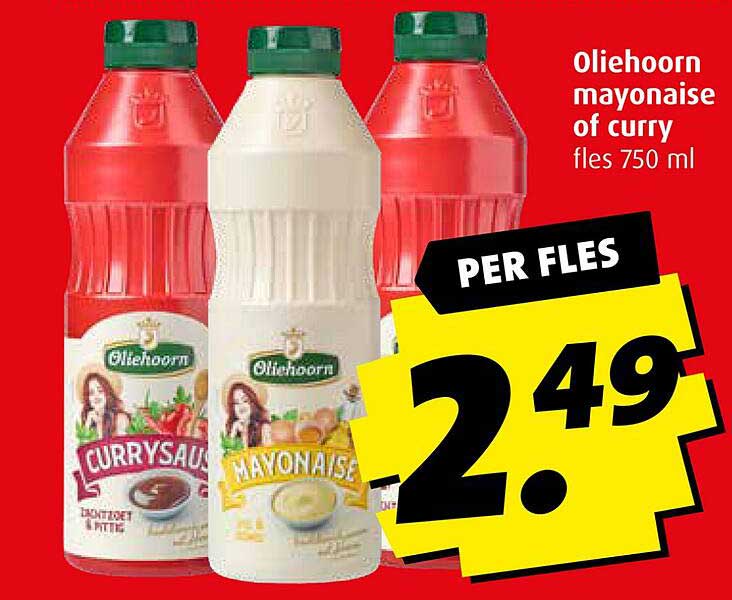 Oliehoorn Mayonnaise Of Curry Fles 750 Ml Aanbieding bij Boni ...