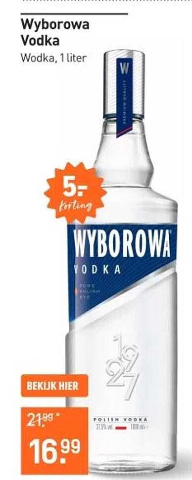 Wyborowa Vodka, 1 Liter aanbieding bij Gall & Gall