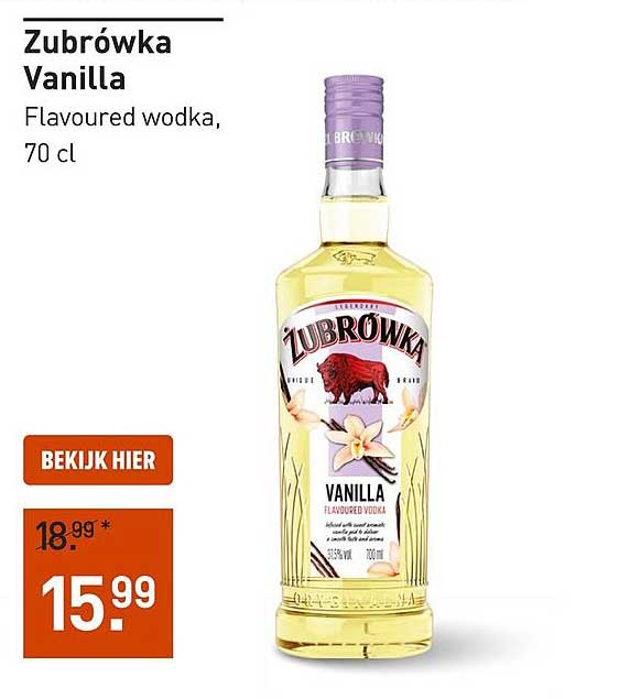 Zubrówka Vanilla Flavoured Wodka, 70 Cl Aanbieding bij Gall & Gall ...