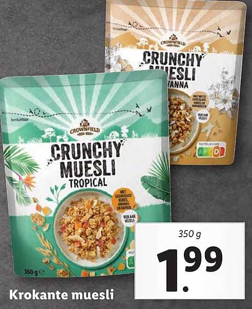 Crunchy Muesli Tropical aanbieding bij Lidl