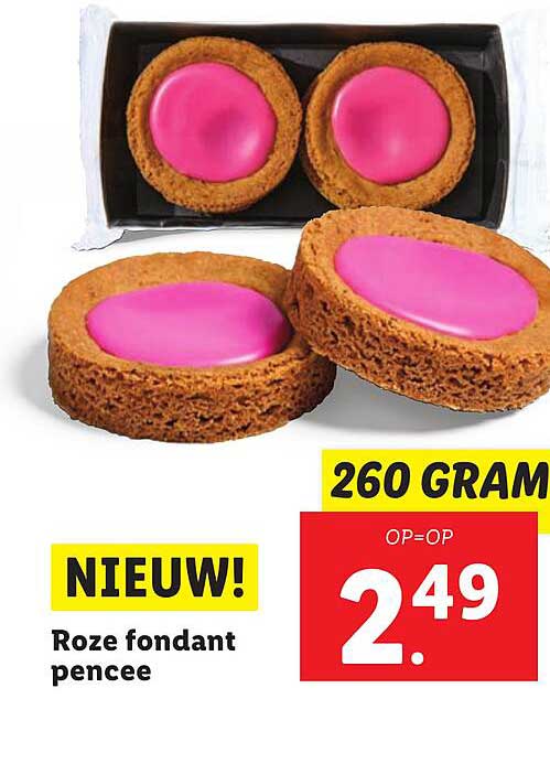 Nieuw! Roze Fondant Pencee aanbieding bij Lidl