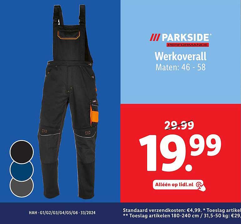 Parkside Werkkoverall Aanbieding bij Lidl - FolderFeest.nl