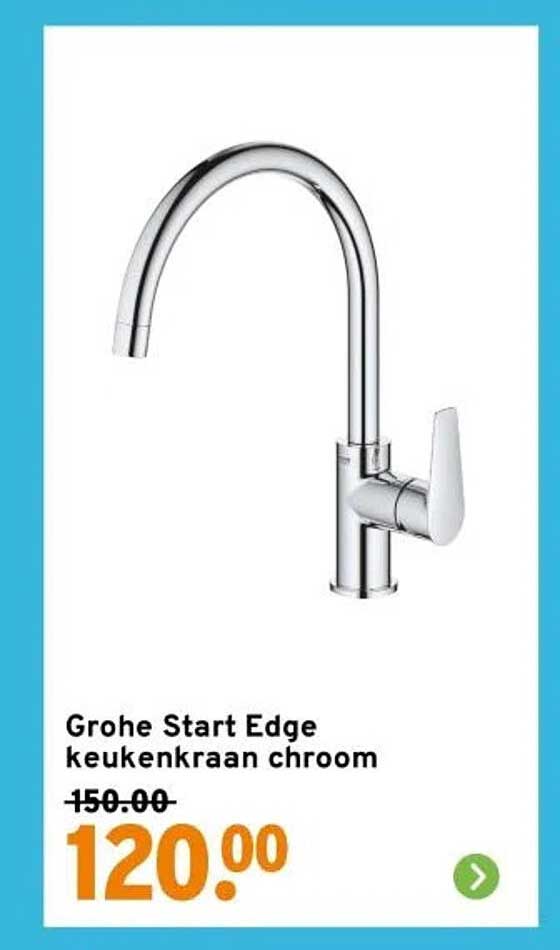 Grohe Start Edge Keukenkraan Chroom aanbieding bij GAMMA