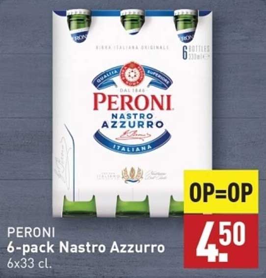 Peroni 6-Pack Nastro Azzurro Aanbieding bij ALDI - FolderFeest.nl
