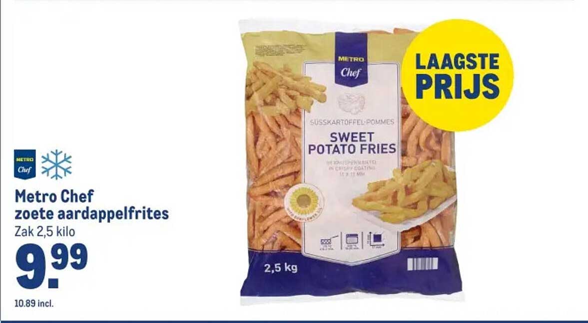 Metro Chef Zoete Aardappelfrites Aanbieding bij Makro - FolderFeest.nl
