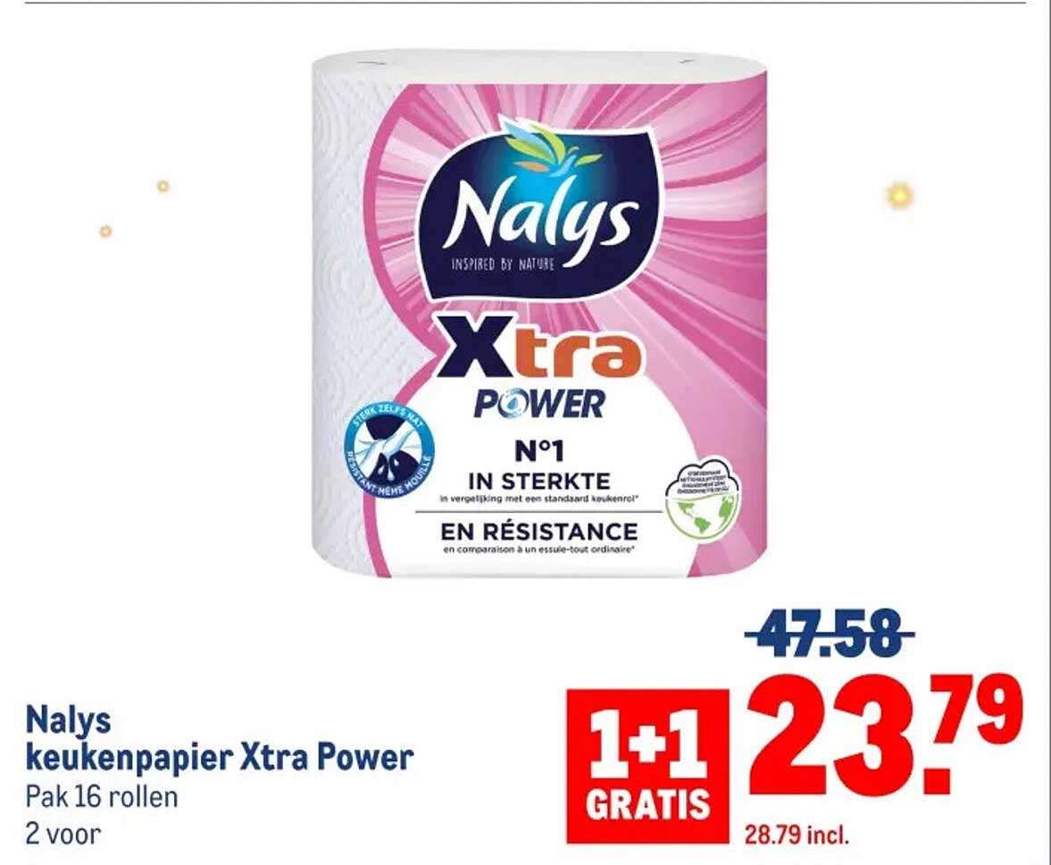 Nalys Maxirol 2=4, Blitz, Wish Of Xtra Power Keukenpapier Aanbieding ...