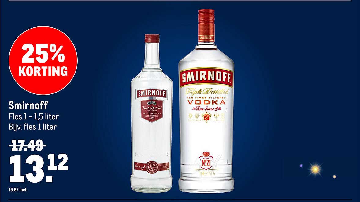 Malibu White Rum En Smirnoff Vodka Fles 1 Liter Aanbieding bij PLUS ...
