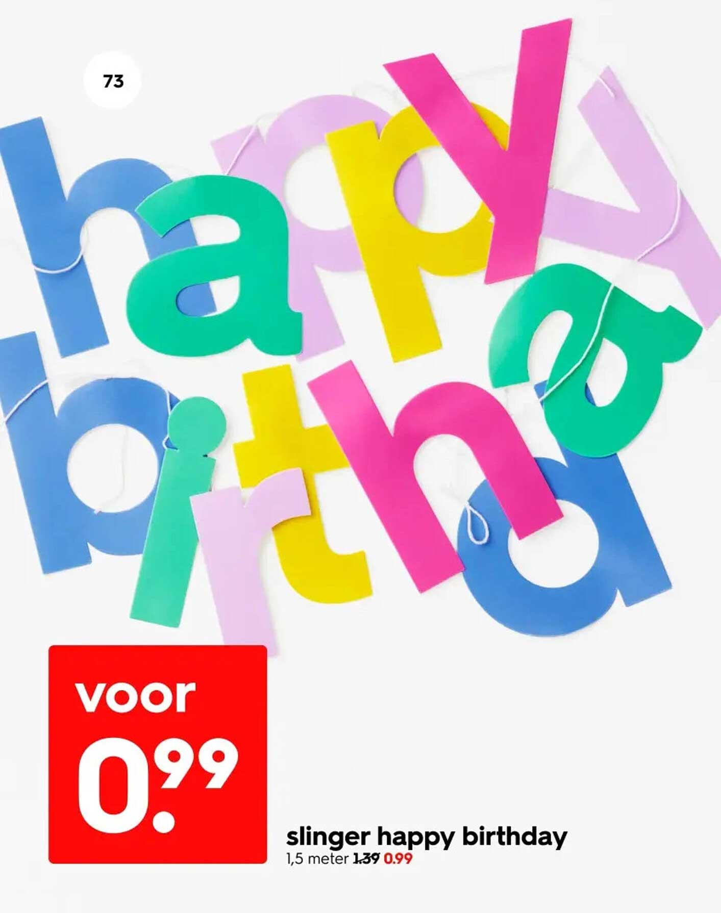 Slinger Happy Birthday Aanbieding bij HEMA - FolderFeest.nl