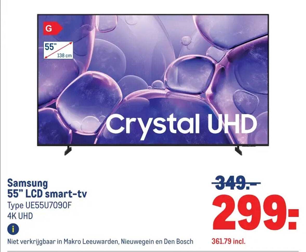 Samsung 55" Lcd Smart-Tv Type Ue55U7090F 4K Uhd Aanbieding bij Makro ...