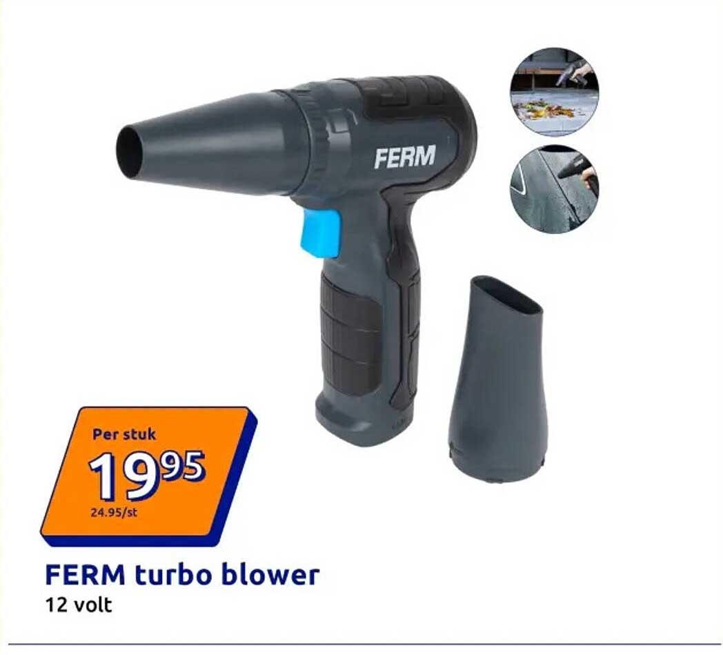 Ferm Turbo Blower 12 Volt Aanbieding bij Action - FolderFeest.nl