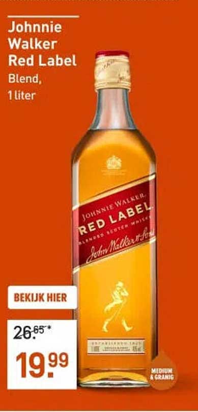 Johnnie Walker Red Label Blend, 1 Liter Aanbieding bij Gall & Gall ...