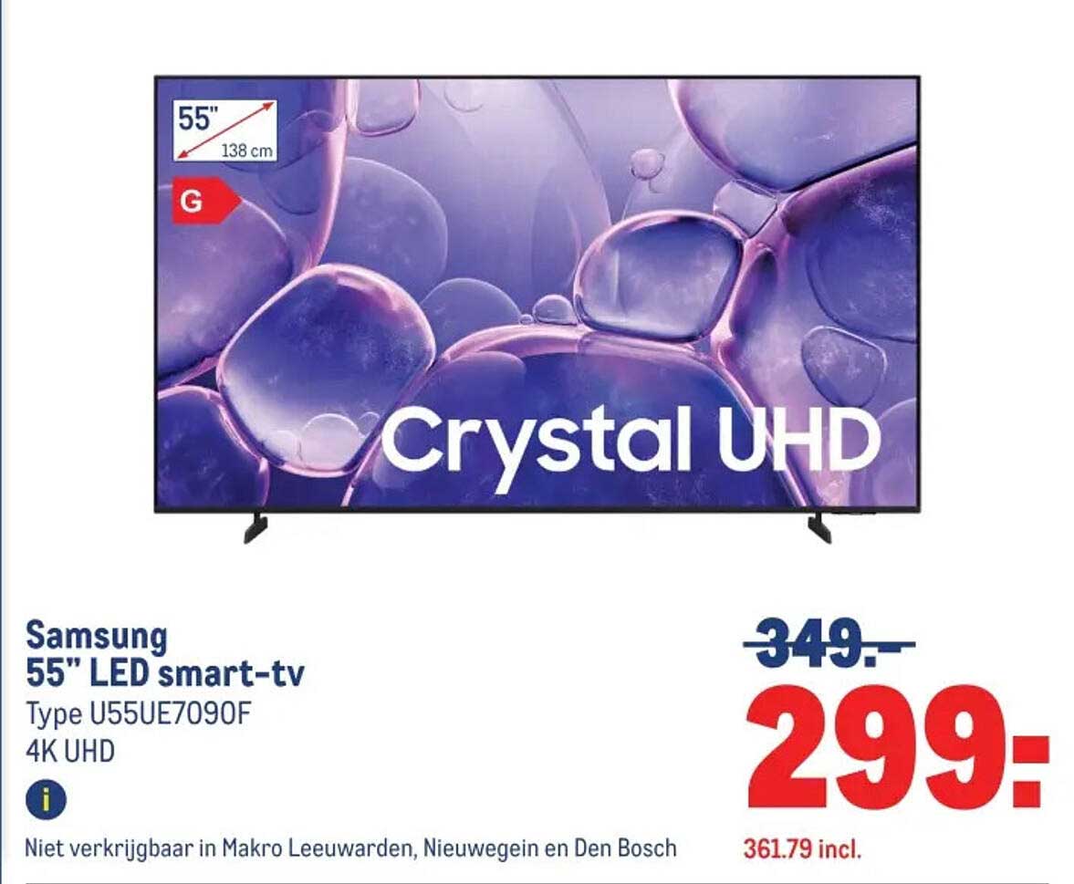 Samsung 55" Led Smart-Tv Type U55Ue7090F 4K Uhd Aanbieding bij Makro ...