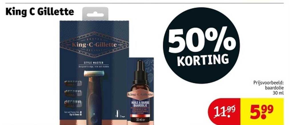 King C Gillette 50% Korting Aanbieding bij Kruidvat - FolderFeest.nl