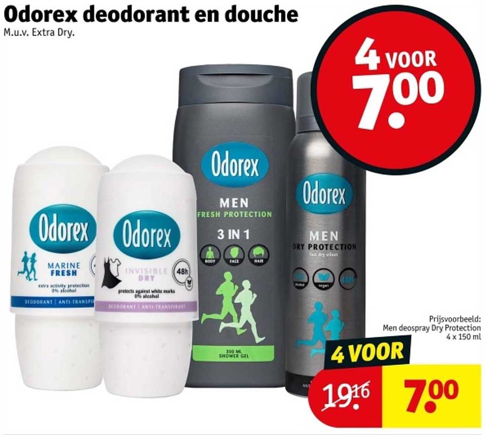 Odorex Deodorant En Douche 4 Voor 7.00 Aanbieding bij Kruidvat ...