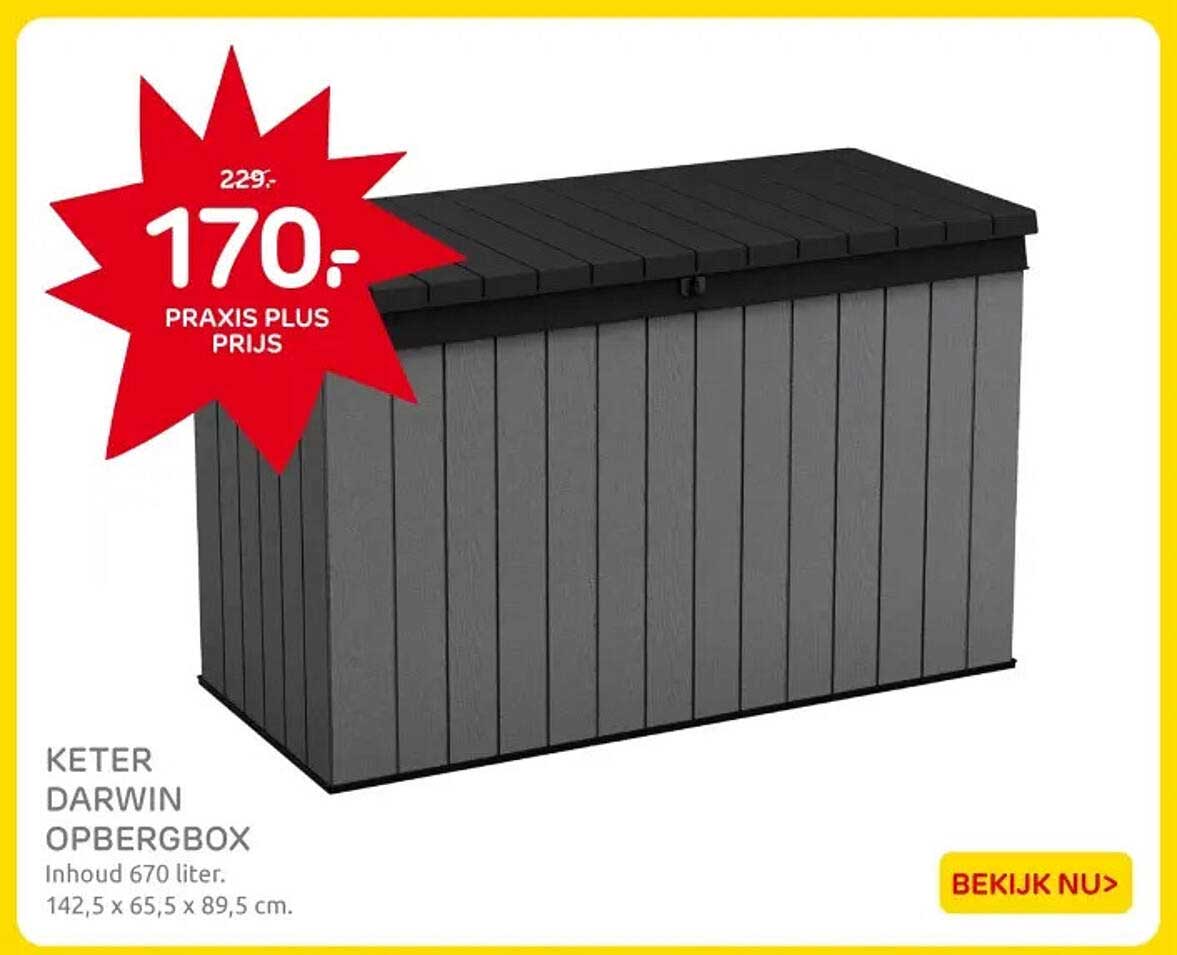 Keter Darwin Opbergbox Aanbieding bij Praxis - FolderFeest.nl