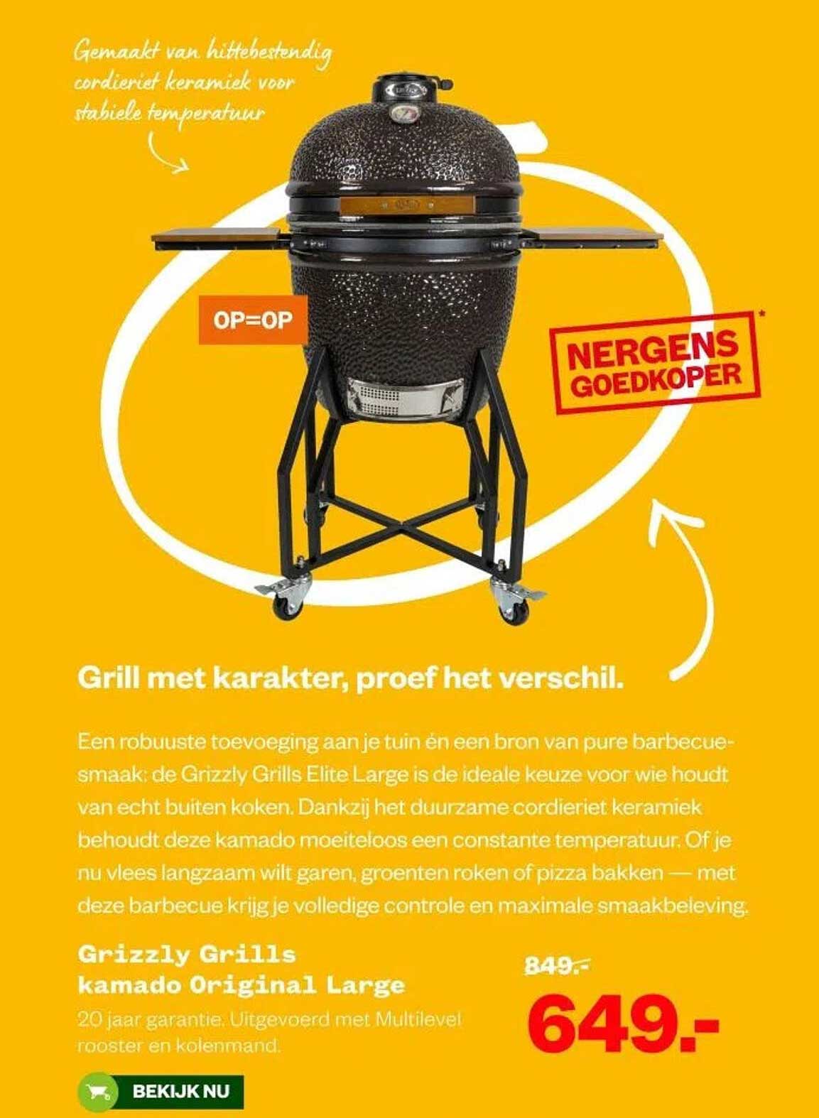 Grizzly Grills Kamado Original Large Aanbieding bij Welkoop ...