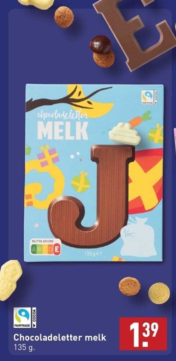 Chocoladeletter Melk aanbieding bij ALDI