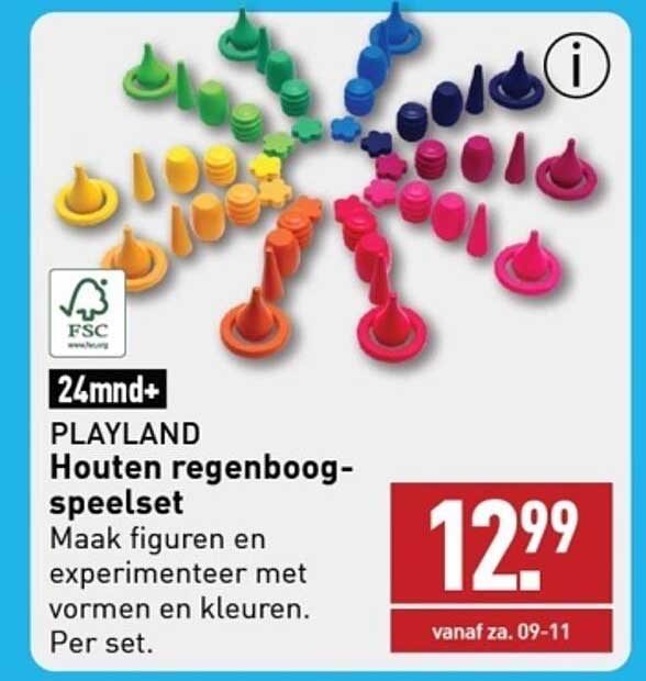 Playland Houten Regenboog-Speelset aanbieding bij ALDI