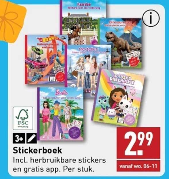 Stickerboek aanbieding bij ALDI