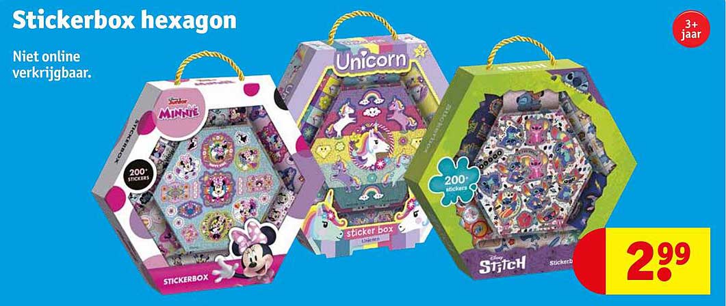 Stickerbox Hexagon aanbieding bij Kruidvat