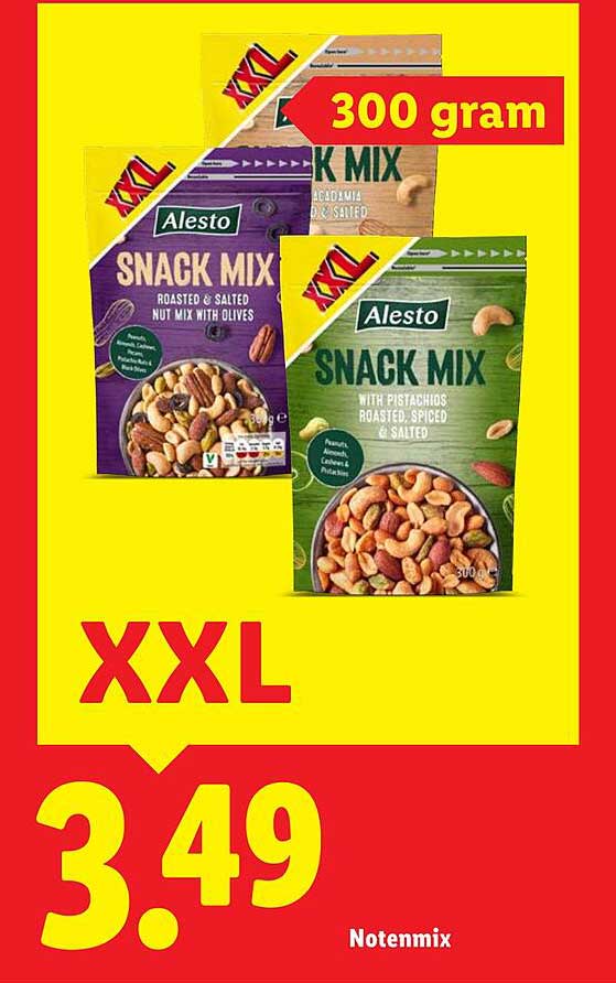 Alesto Snack Mix 300 Gram Aanbieding bij Lidl - FolderFeest.nl