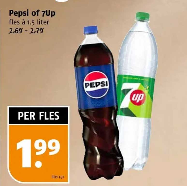 Pepsi Of 7Up Fles À 1.5 Liter Aanbieding bij Poiesz - FolderFeest.nl