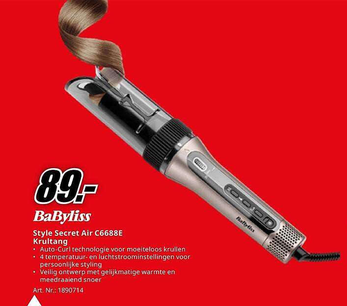 Babyliss Style Secret Air C6688E Krultang Aanbieding bij MediaMarkt ...