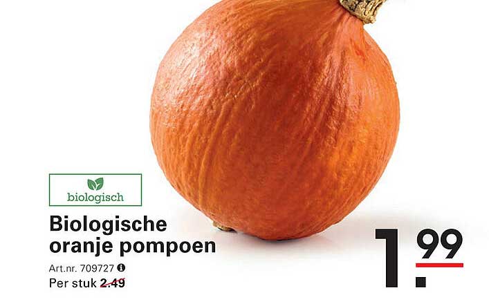 Biologische Oranje Pompoen Aanbieding bij Sligro - FolderFeest.nl