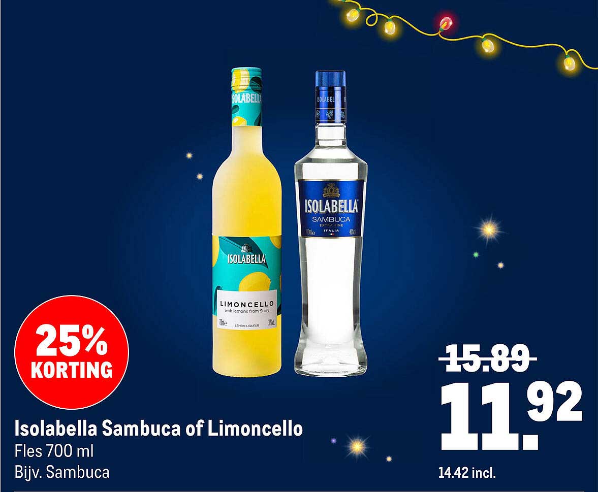 Isolabella Sambuca Of Limoncello Fles 700 Ml Aanbieding bij Makro ...