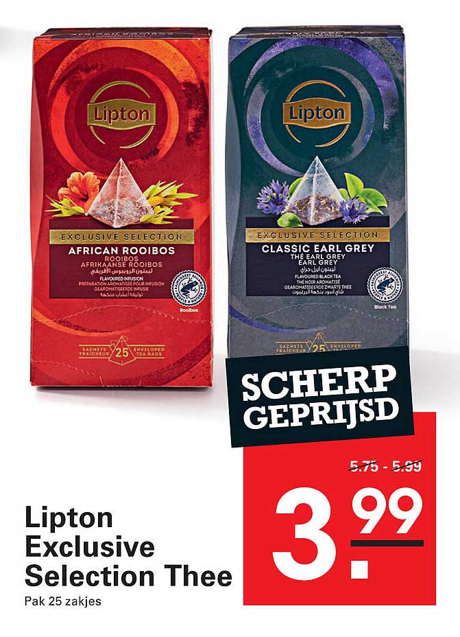 Lipton Exclusive Selection Thee Aanbieding bij Sligro - FolderFeest.nl