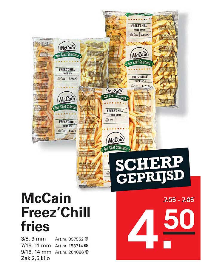 Mccain Freez’chill Fries Aanbieding bij Sligro - FolderFeest.nl