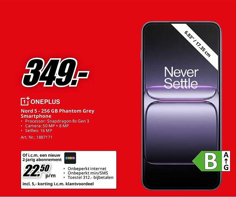 Oneplus Nord 5 - 256 Gb Phantom Grey Smartphone Aanbieding bij ...