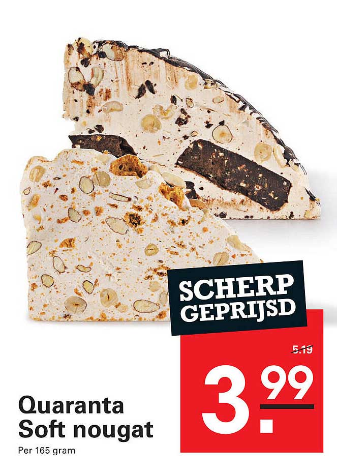 Quaranta Soft Nougat Aanbieding bij Sligro - FolderFeest.nl