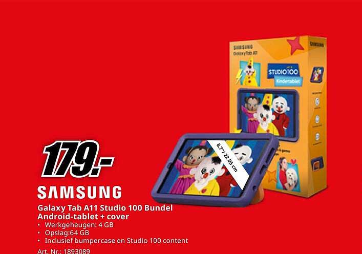 Samsung Galaxy Tab A11 Studio 100 Bundel Android-Tablet + Cover ...