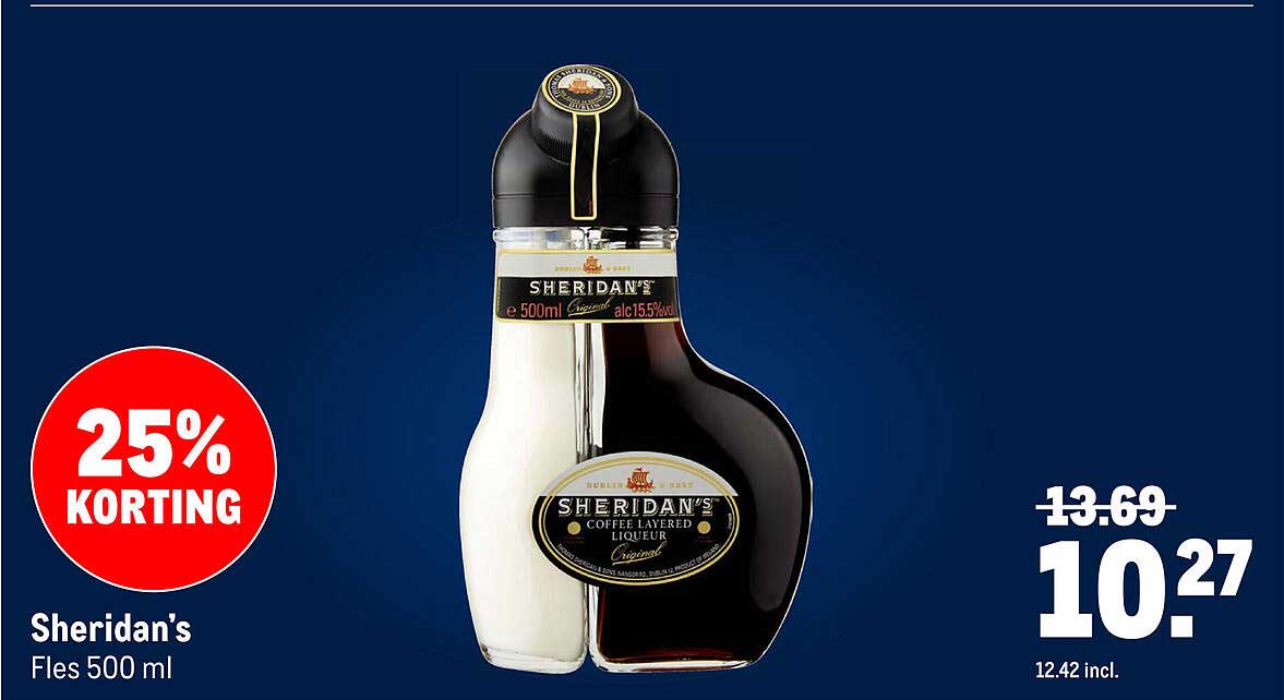 Sheridan's Fles 500 Ml Aanbieding bij Makro - FolderFeest.nl