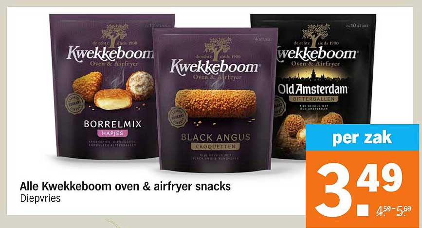 Alle Kwekkeboom Oven & Airfryer Snacks aanbieding bij Albert Heijn