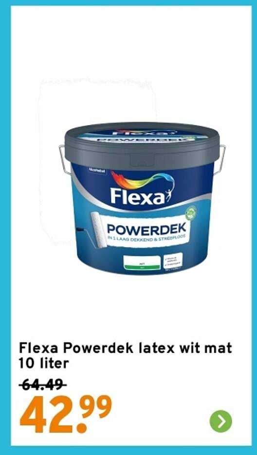 Flexa Powerdek Latex Wit Mat 10 Liter aanbieding bij GAMMA