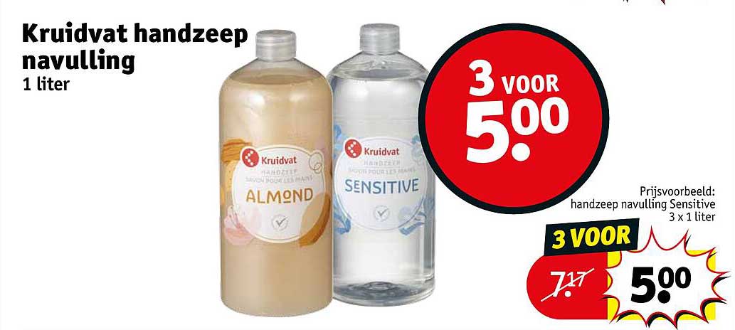 Kruidvat Handzeep Navulling Aanbieding bij Kruidvat - FolderFeest.nl