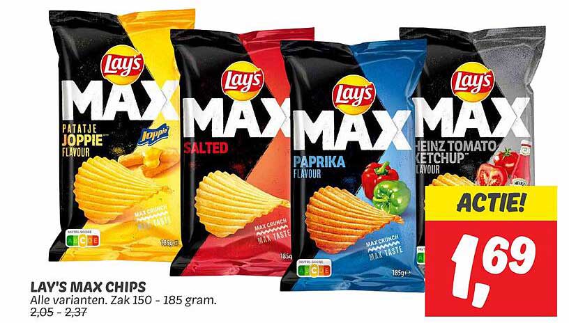 Lay's Max Chips aanbieding bij Dekamarkt