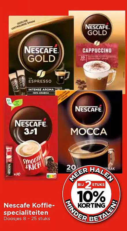 Nescafé Koffiespecialiteiten Aanbieding bij Vomar - FolderFeest.nl