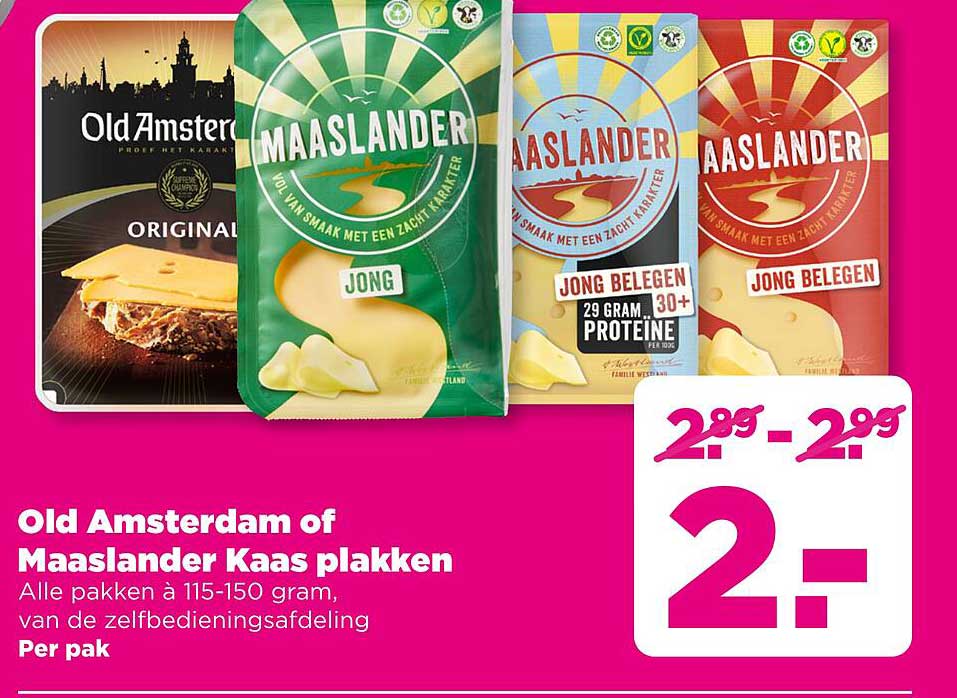 Old Amsterdam Of Maaslander Kaas Plakken Aanbieding bij PLUS ...