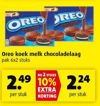 Oreo Koek Melk Chocoladelaag aanbieding bij Boni